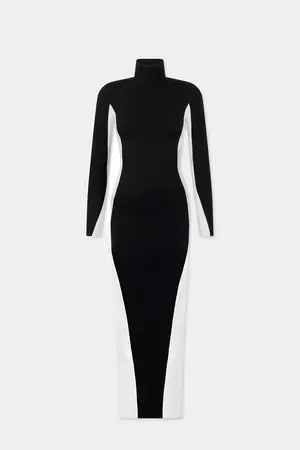 Dsquared2 Long Sleeve Jersey Maxi Dress - Black