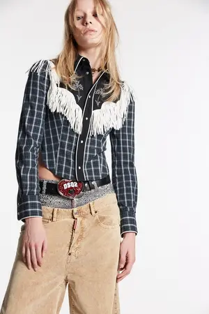 Dsquared2 Western Shirt With Fringe Detailing - Fantasy