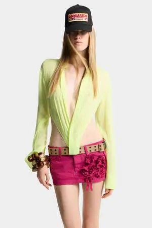 Dsquared2 Sheer Deep Cut Shirt With Open Back