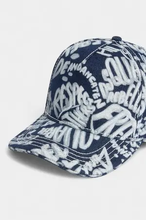 Dsquared2 Baseball Cap With Graffiti Print
