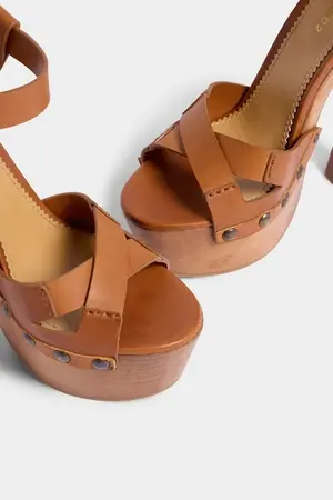 Dsquared2 Studded Leather Platform Clogs