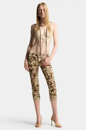 Dsquared2 Rebel Hibiscus Printed Trousers - Black