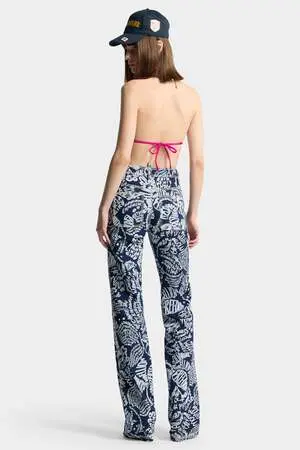 Dsquared2 Dark Flower Wash Dalma Jeans - Blue