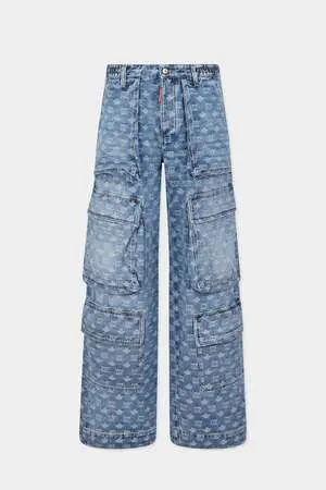 Dsquared2 Monogram Cargo Jeans - Blue