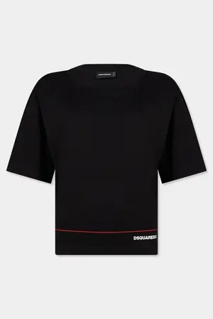 Dsquared2 Cropped T-shirt With Logo Detail - Black