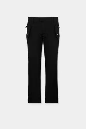 Dsquared2 Military Chic Cropped Wool Ripstop Trousers