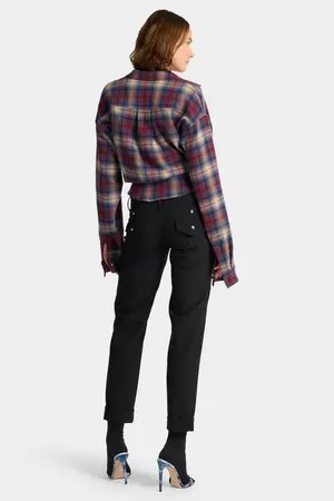 Dsquared2 Military Chic Cropped Wool Ripstop Trousers