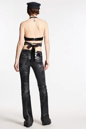 Dsquared2 Shiny Coated Wash Medium Waist Flare Jeans