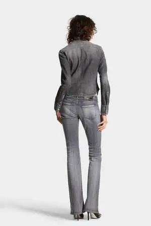 Dsquared2 Grey Proper Wash Medium Waist Flare Jeans