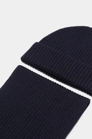 Dsquared2 Rib-knit Wool Scarf And Beanie Set