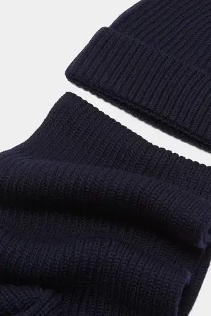 Dsquared2 Rib-knit Wool Scarf And Beanie Set
