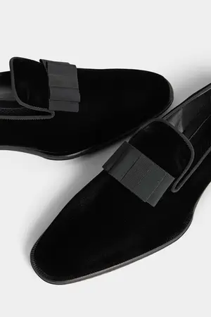 Dsquared2 Velvet Loafers With Grosgrain Ribbon Detail