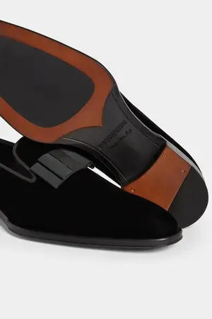 Dsquared2 Velvet Loafers With Grosgrain Ribbon Detail