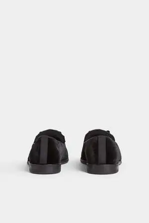 Dsquared2 Velvet Loafers With Bow Detailing