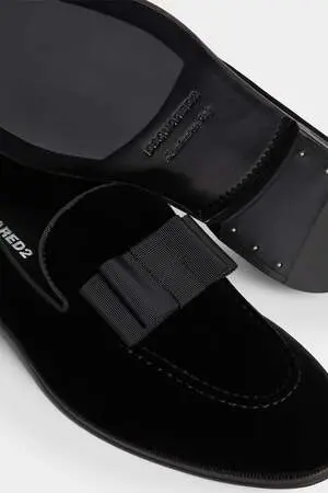 Dsquared2 Velvet Loafers With Bow Detailing