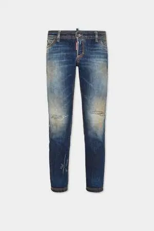 Dsquared2 Medium Wash Distressed Skinny Jeans - Blue