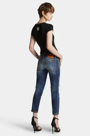Dsquared2 Medium Wash Distressed Skinny Jeans