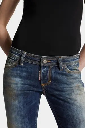 Dsquared2 Medium Wash Distressed Skinny Jeans