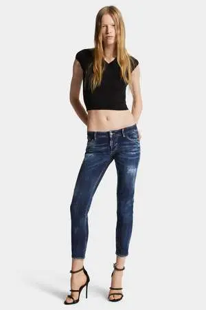 Dsquared2 Skinny Fit Dark Wash Jeans - Blue