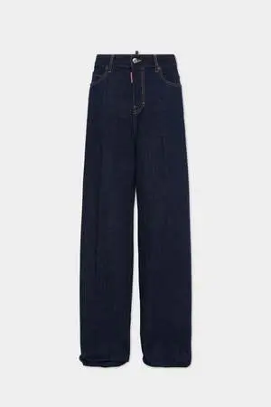 Dsquared2 Dark Rinse Wash Wide-leg Jeans - Blue