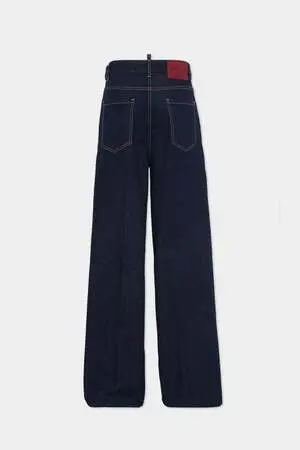 Dsquared2 Dark Rinse Wash Wide-leg Jeans - Blue