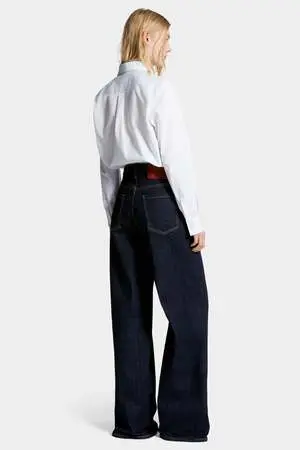 Dsquared2 Dark Rinse Wash Wide-leg Jeans - Blue