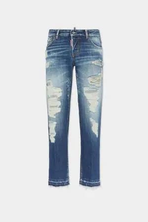Dsquared2 Medium Wash Distressed Denim Jeans - Blue