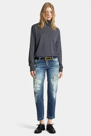 Dsquared2 Medium Wash Distressed Denim Jeans