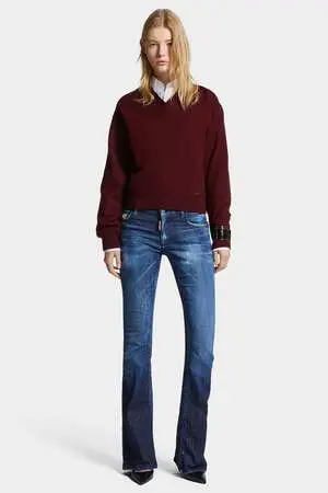 Dsquared2 Dark Wash Medium Waist Flare Jeans