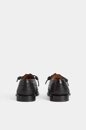 Dsquared2 Textured Leather Boat Shoes - Black