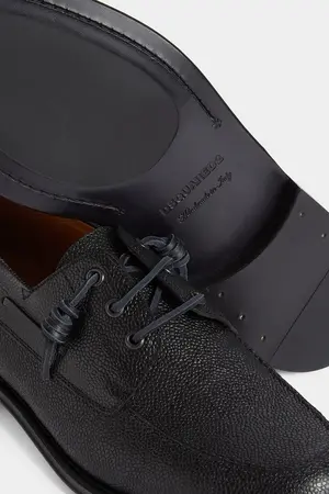 Dsquared2 Textured Leather Boat Shoes - Black