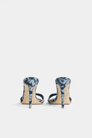 Dsquared2 Rebel Hibiscus Twin Mule Sandals - Blue