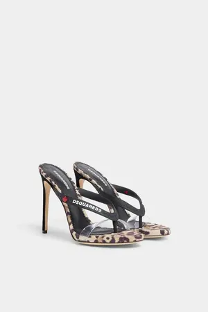 Dsquared2 Wil" Print High Heel Mule Sandals - Leopard