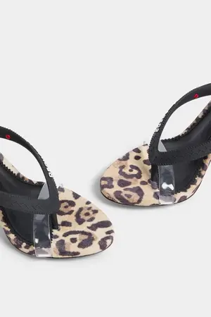 Dsquared2 Wil" Print High Heel Mule Sandals - Leopard