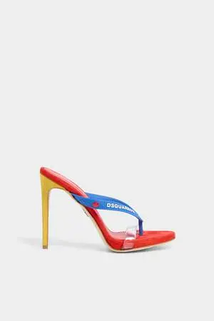 Dsquared2 Wil" Print High Heel Mule Sandals - Multicolor