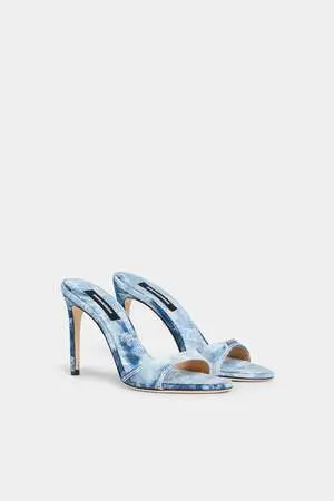 Dsquared2 Monogram Heeled Mules - Blue