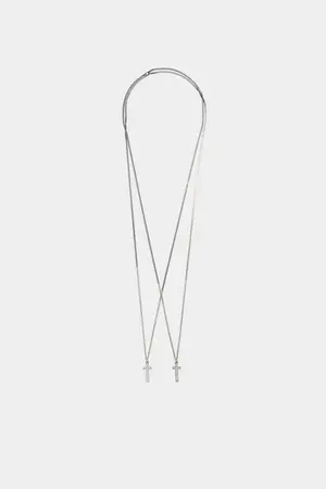 Dsquared2 Layered Cross Pendant Necklace - Silver