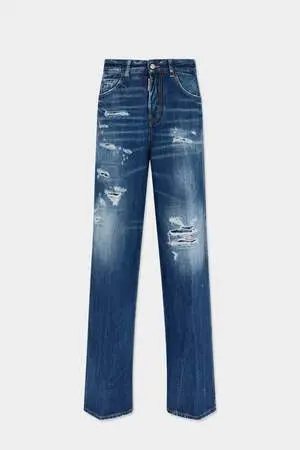 Dsquared2 Medium Wash Baggy Traveller Jeans - Blue
