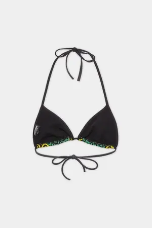 Dsquared2 Allover Logo Triangle Bikini Top - Fantasy