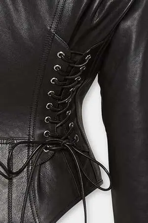Dsquared2 Ducati X Laced Leather Biker Bodysuit