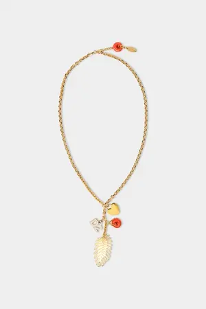 Dsquared2 Tone Brass Charm Necklace - Gold