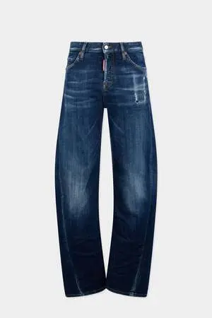 Dsquared2 Dark Smoker Wash Loose Twist Jeans - Blue