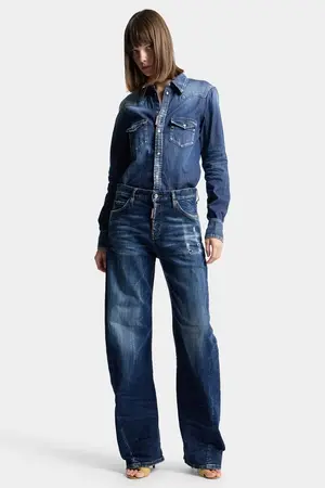 Dsquared2 Dark Smoker Wash Loose Twist Jeans