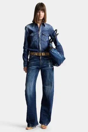 Dsquared2 Dark Smoker Wash Loose Twist Jeans