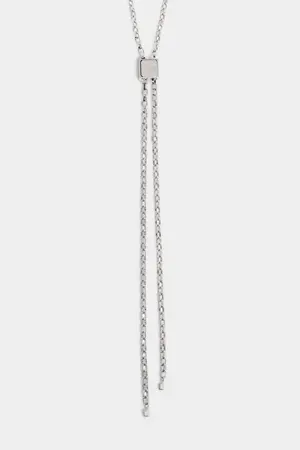 Dsquared2 Dean Dan Double Chain Necklace With Engraved Lock Pendants