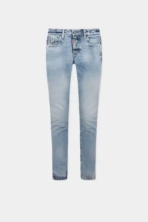 Dsquared2 Light Diagonale Wash Skinny Jeans - Blue