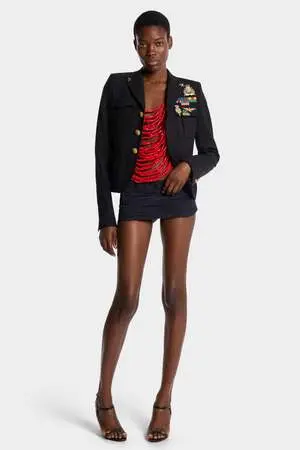 Dsquared2 Coral Cascading Beaded Halter Top