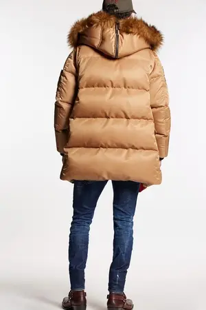 Dsquared2 Down Puffer Parka With Fur Trimmed Hood