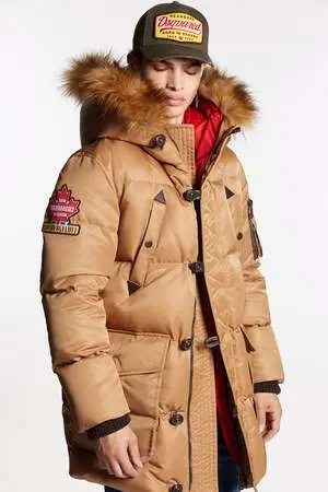 Dsquared2 Down Puffer Parka With Fur Trimmed Hood