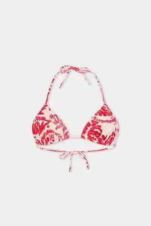 Dsquared2 Rebel Hibiscus Triangle Bikini Top - Fantasy